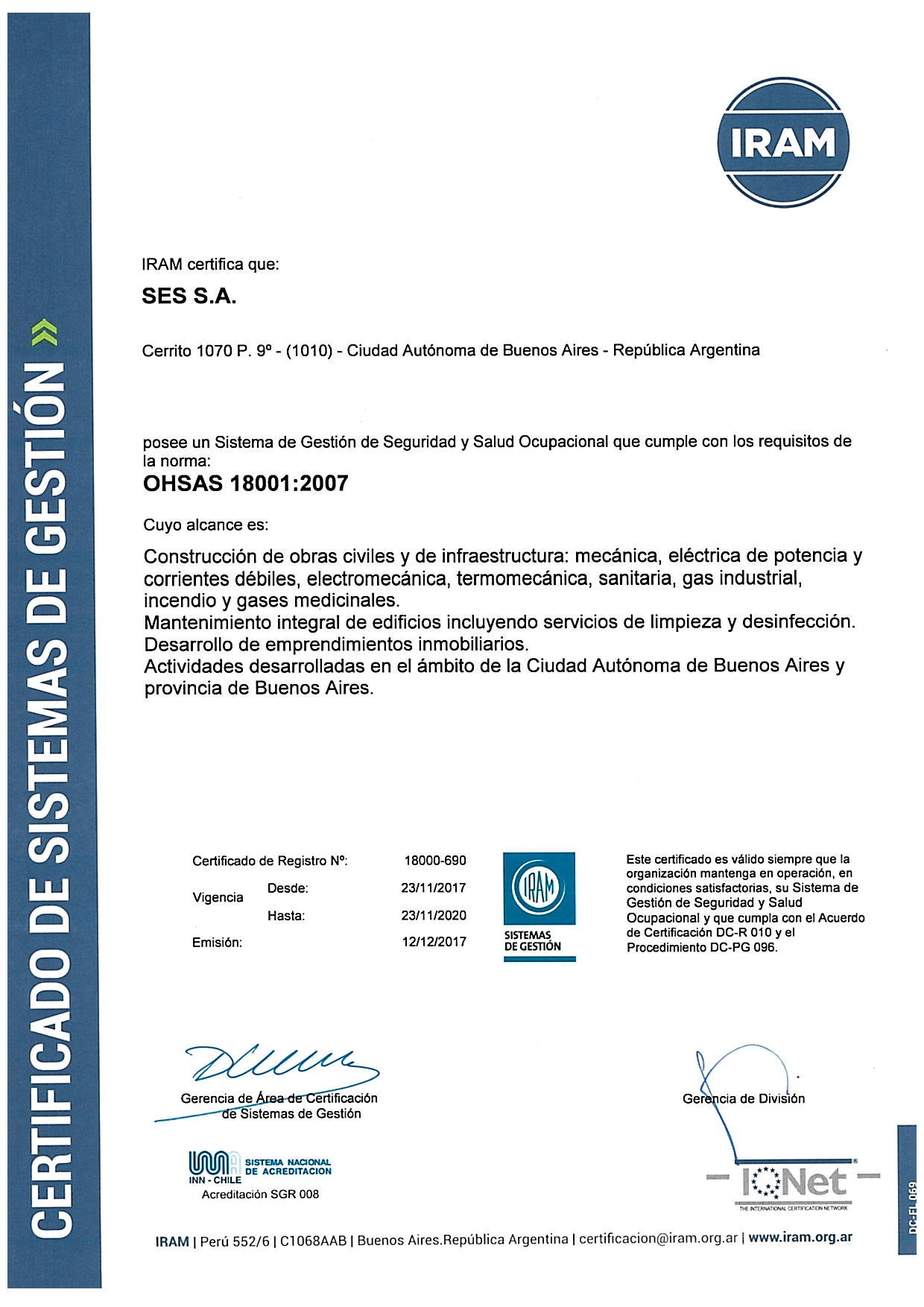 SES SA :: CONSTRUCCIÓN + SERVICIOS